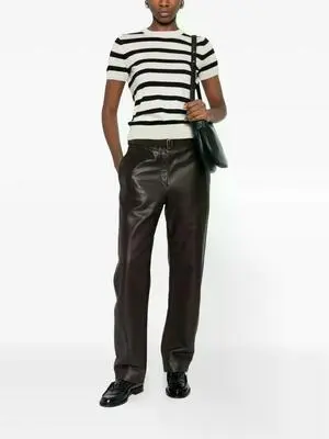 Max Mara Striped Short-sleeve Sweater - Neutrals