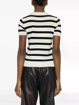 Max Mara Striped Short-sleeve Sweater - Neutrals