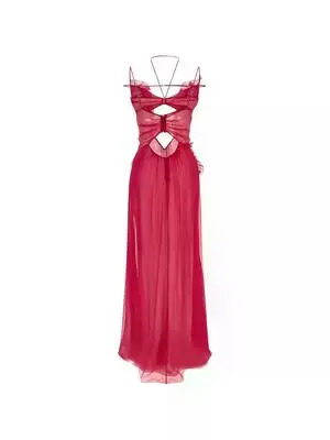 NENSI DOJAKA Ruffled Cutout Gown
