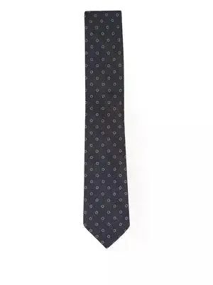 Zegna Floral Printed Tie - Grey