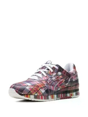 Asics X Comme Des Garçons Plaid-pattern Sneakers - Red