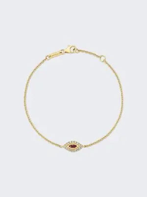 ANITA KO Ruby And Diamond Evil Eye Chain Bracelet - Yg
