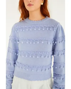 Farm Rio Pom Pom Trim Sweater