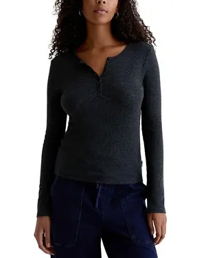 Ag Jessa Long Sleeved Henley Tee