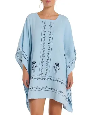 HERMOZA Priscilla Dress Cover-up - Blue Embroidery