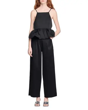 Sandro Ruffled Crop Top