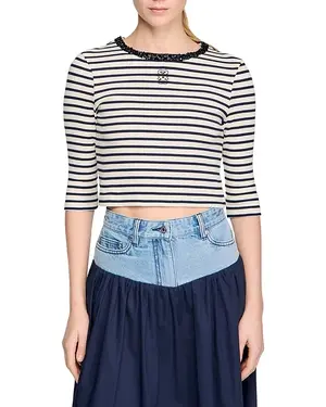 Sandro Striped Short Tee