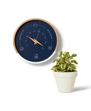 UNCOMMON GOODS Weather Changing Barometer Clock Ocean Clock - Multi