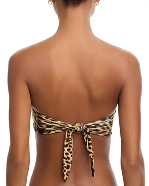 Norma Kamali Johnny D Cheetah Print Bikini Top