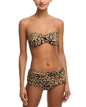 Norma Kamali Johnny D Cheetah Print Bikini Top