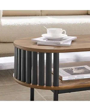 MODWAY Fortitude Wood Coffee Table - Walnut Black