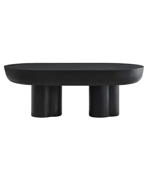 MODWAY Caspian Oval Concrete Coffee Table - Black