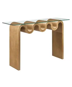 MODWAY Ondine Glass Top 50" Console Table - Natural