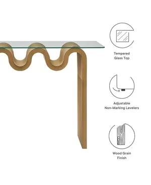 MODWAY Ondine Glass Top 50" Console Table - Natural