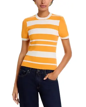 French Connection Maxime Knit Striped Top - Clementine