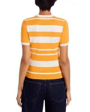 French Connection Maxime Knit Striped Top - Clementine