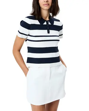 French Connection Maxime Knit Stripe Top - Summer White/marine