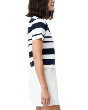 French Connection Maxime Knit Stripe Top - Summer White/marine