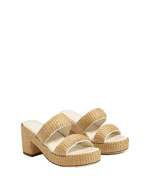 Marion Parke Raffia Amelia Platform Sandals - Ivory