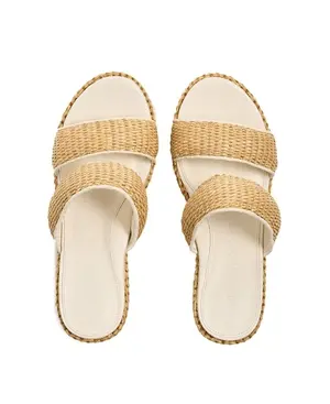 Marion Parke Raffia Amelia Platform Sandals - Ivory