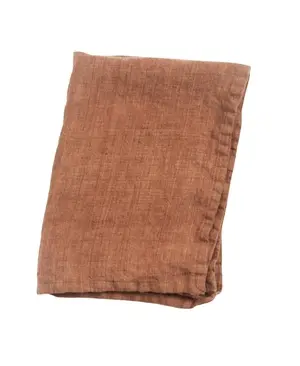CREATIVE WOMEN Stone Washed Linen Tea Towel - Terracotta