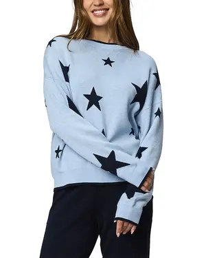 Splendid Silvie Star Crewneck Pullover Sweater