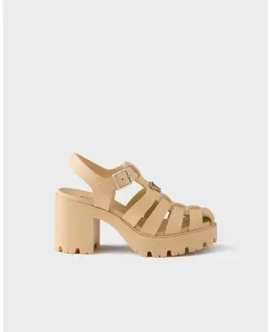 Prada Rubber Platform Sandals - Neutral