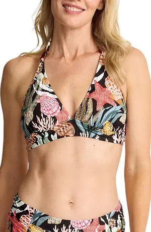 Tommy Bahama Shell Sands Halter Bikini Top - Black
