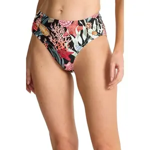 Tommy Bahama Shell Sands Shirred Upf 50+ Bikini Bottom - Black