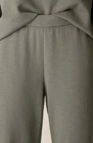 Eileen Fisher Wide Leg Organic Cotton Terry Pants - Bayleaf