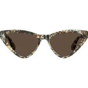 STUART WEITZMAN 55mm Cat Eye Sunglasses - Pattern Havana/brown