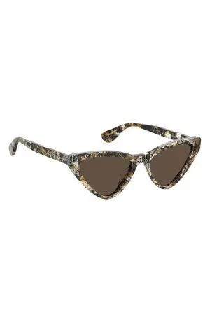 STUART WEITZMAN 55mm Cat Eye Sunglasses - Pattern Havana/brown
