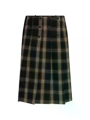 Attico Plaid Button Skirt