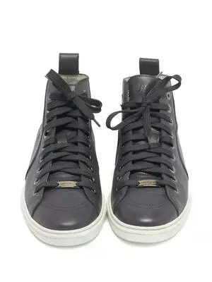 JIMMY CHOO High-top Leather Lace-up Sneakers With Star Detail