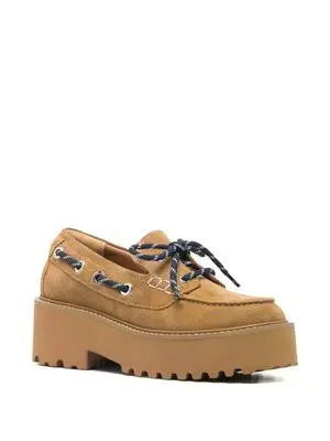 Maje Suede Platform Boat Shoes