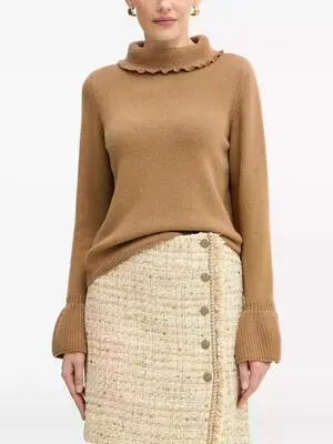 Luisa Spagnoli Knitted Sweater With Ruffled Collar And Bell Cuffs