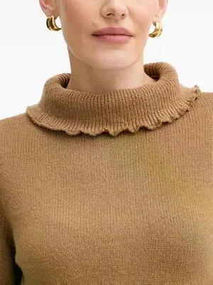 Luisa Spagnoli Knitted Sweater With Ruffled Collar And Bell Cuffs