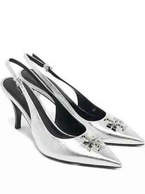 Tory Burch 110mm Eleanor Leather Pumps - Silver