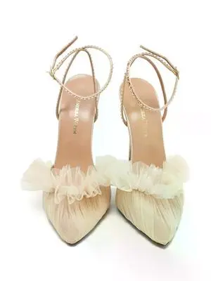 ALEXANDRE BIRMAN Kaya Lace Ankle-strap Pumps