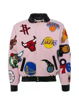 JEFF HAMILTON Nba Patches Bomber Jacket - Pink