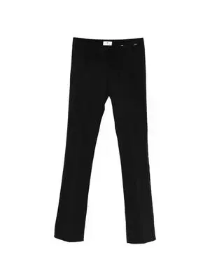 Elisabetta Franchi Lightweight Crepe Trousers With Raw-edge Trims - Black