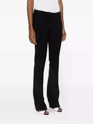 Elisabetta Franchi Lightweight Crepe Trousers With Raw-edge Trims - Black
