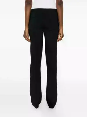 Elisabetta Franchi Lightweight Crepe Trousers With Raw-edge Trims - Black