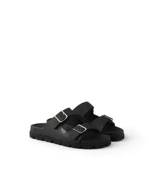 Prada Rubber Slides - Black