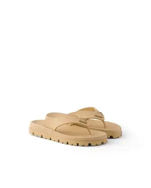 Prada Rubber Thong Sandals - Neutral