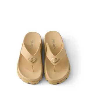 Prada Rubber Thong Sandals - Neutral