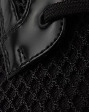 Prada Mesh And Brushed Leather Booties With Pouch