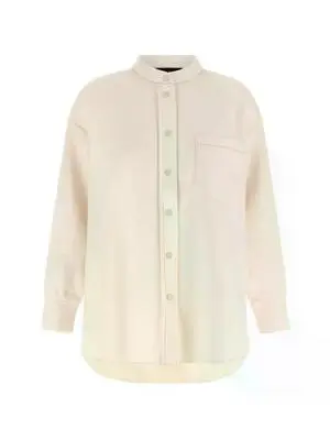 Fabiana Filippi Mandarin Collar Scuba Shirt - Neutrals