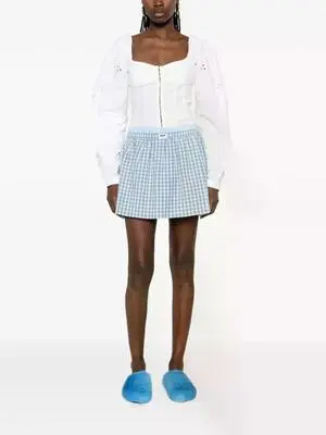 MSGM Check Print Short Skirt