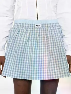 MSGM Check Print Short Skirt